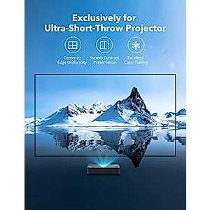 ALR Projector Screen, 100-inch UHD 16:9, Fixed Frame Projection Screen for Ultra-Short Throw Projector, ALR Screen Slim Edge for Home Theater, Boardroom, Easier to Assemble