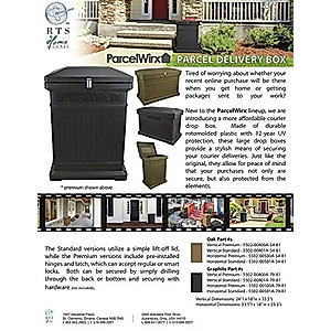 RTS Home Accents ParcelWirx Premium Vertical Storage Cabinet/Package Delivery Box with Lift Off Lid, Oak