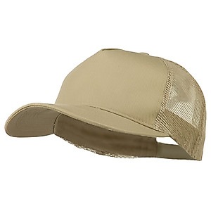 e4Hats.com New Big Size Trucker Mesh Cap - Khaki OSFM