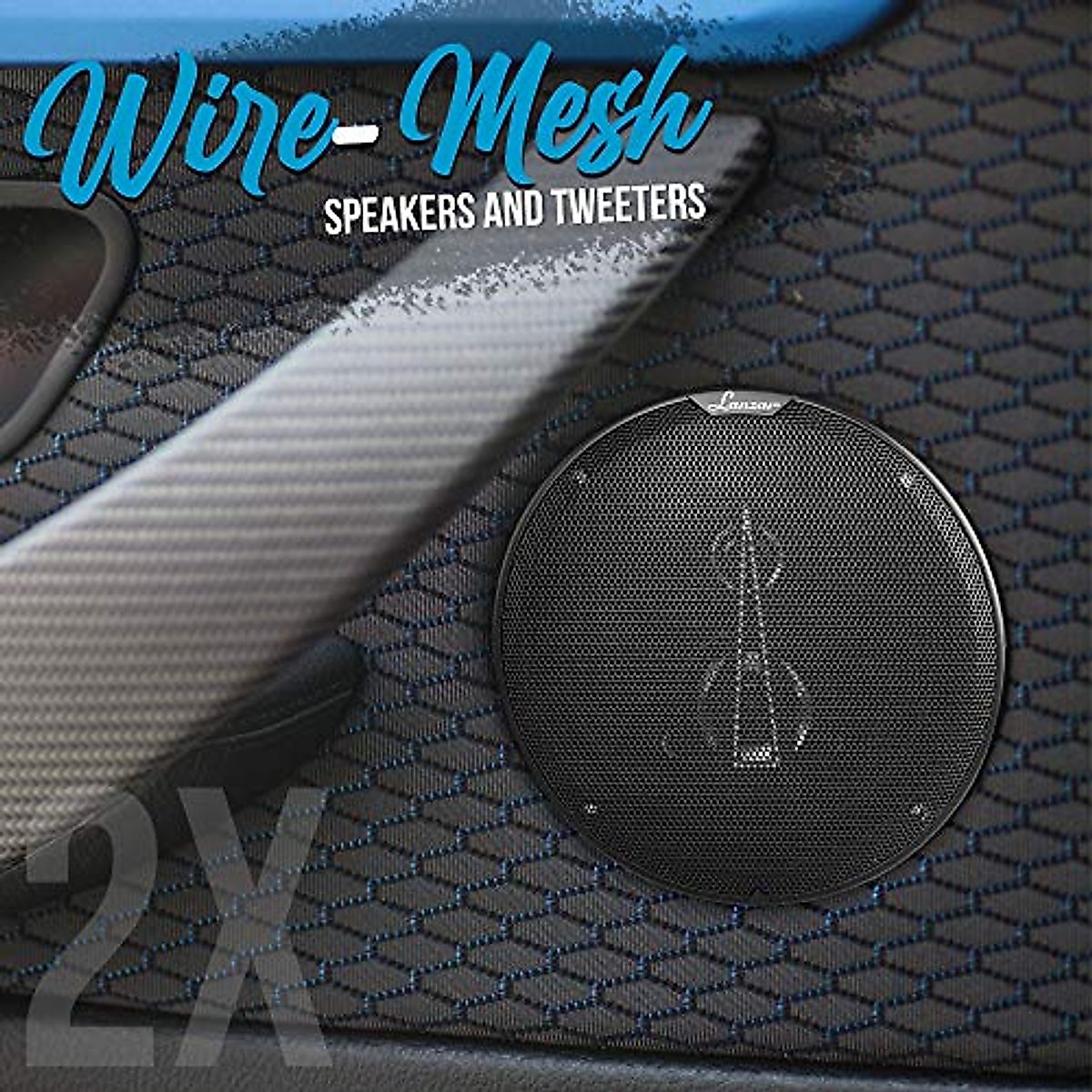 Lanzar Upgraded Standard 6.5" 3 Way Triaxial Speakers - Full Range Sound w/ 200 Watts and 4 Ohms Impedance 2” Titanium Cone Midrange 65 - 20 kHz Frequency Response and 15 Oz Magnet Structure - MX63