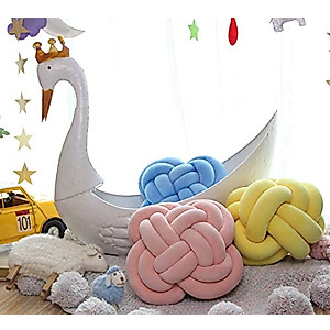 FLORAVOGUE Aesthetic Knot Throw Pillows Shaped Decor Cushion - Modern Home Sofa Decorative (Square 12 * 12, Light Grey)