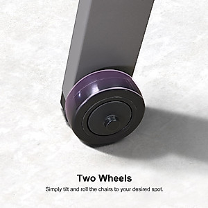 PURPLE LEAF Outdoor Lounge Chair Set for 2 Aluminum Patio Chaise Lounger with Easy-to-Move Wheels and Adjustable Backrest Pool Reclining Lounge Chairs for Beach Yard Poolside Table Included, Navy Blue