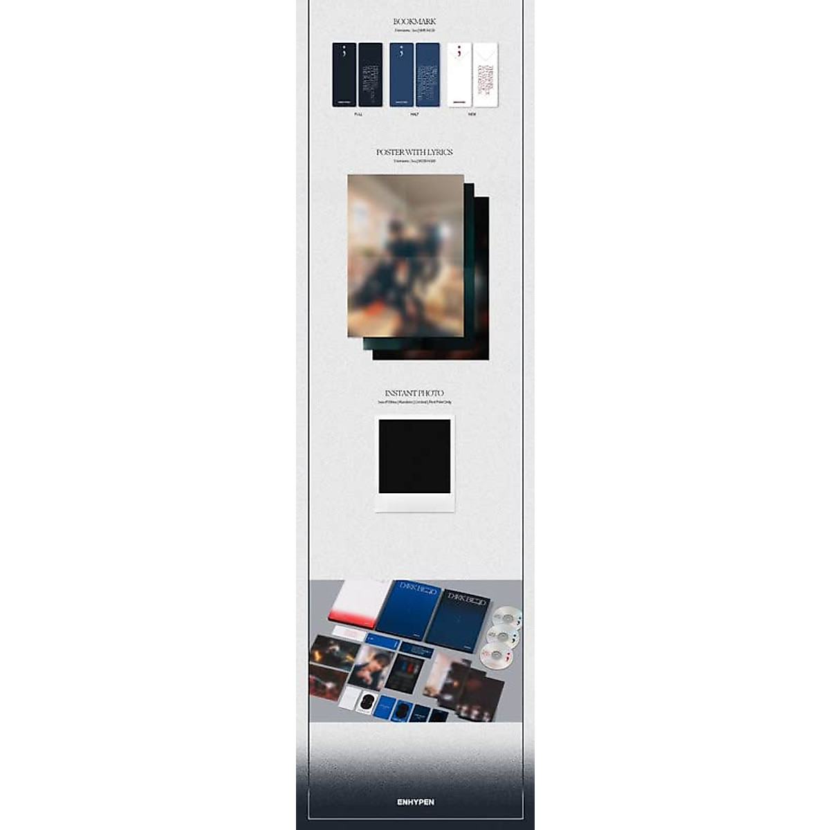 DARK BLOOD ENHYPEN Album [FULL + HALF + NEW ver. 3 Album Full Set]+Pre Order Benefits+BolsVos K-POP Inspired Digital Planner, Digital Sticker Pack