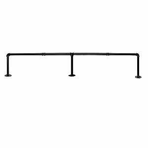 STARKOO Clothes Rack, 72in Industrial Pipe Wall Mounted Clothing Rack, Closet Garment Rack for Hanging Clothes, Heavy Duty Black Steel Iron Hanging Rod Bar for Laundry Room 3 Base