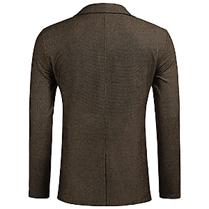 COOFANDY Men's Casual Blazers Slim Fit Sport Coats Lightweight Two Button Suit Jackets Brown