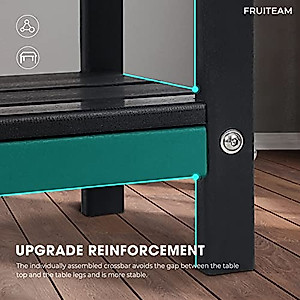 FRUITEAM Adirondack Table Outdoor Side Table, 2-Tier Water-Resistant End Table Modern Plant Table, Easy Maintenance Poly Lumber Patio Table, Indoor Outdoor Companion for Sofa, Garden, Patio, Pool