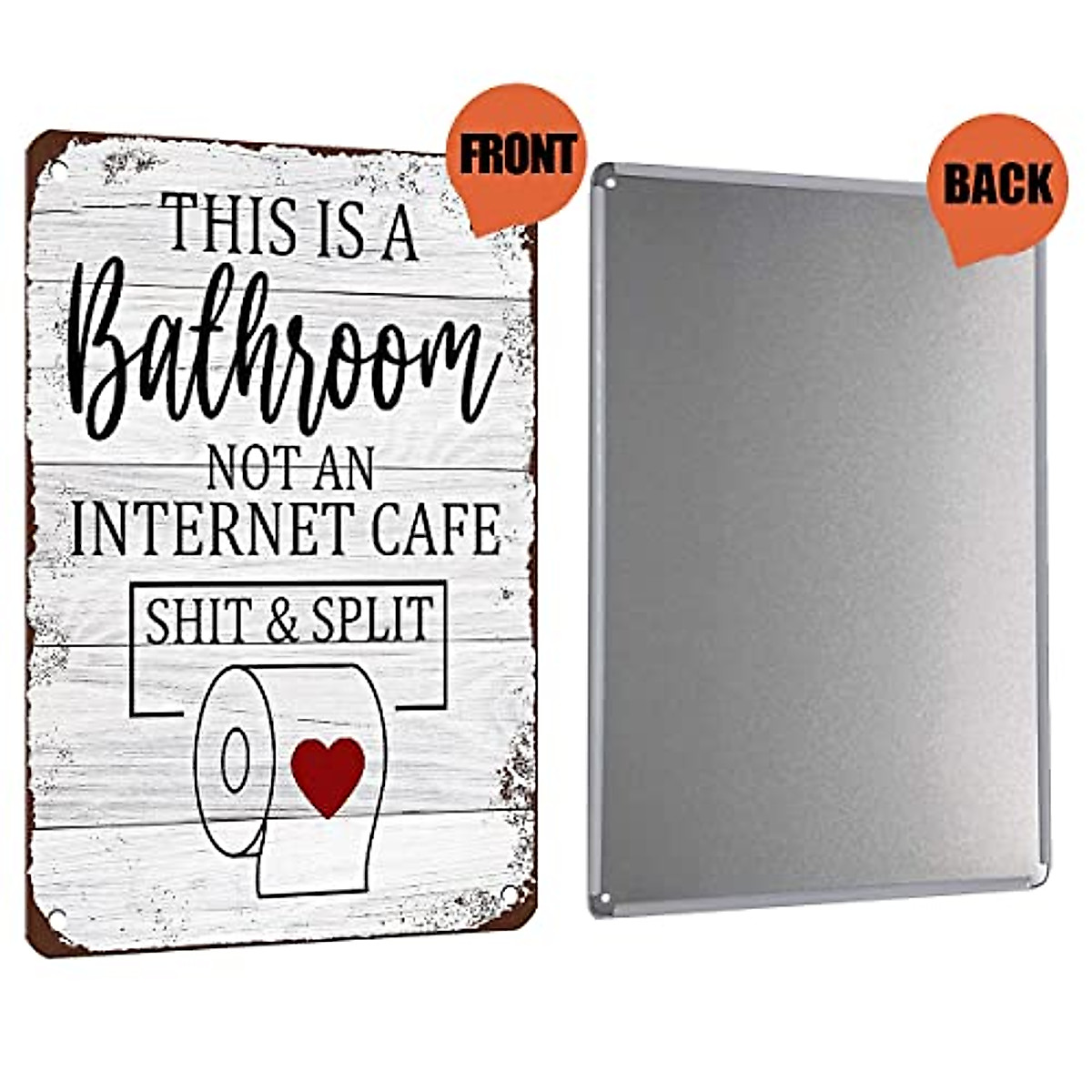 Mesibo Funny Sarcastic Metal Tin Sign Bathroom Decor Signs This Is Bathroom Not An Internet Cafe Shit & Split 12x8 Inches