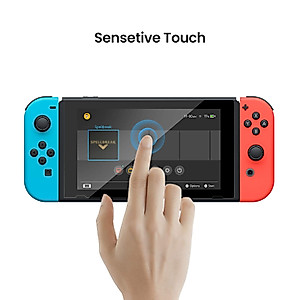 tomtoc [2 Pack Tempered Glass Screen Protector for Nintendo Switch, Easy Installation with Alignment Frame, Anti-Scratch, HD Clear