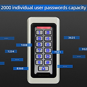 Retekess T-AC03 Security Access Control Keypad,RFID Keypad,Door Access Control,Stand-Alone Keypad,2000 Users,Wiegand 26-bit,Support Proximity RFID Card