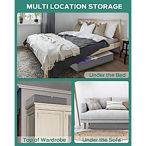 Colemoly Under Bed Storage 2 Pack Storage Containers with Sturdy Sides and Bottom, Large Organizers for Closet Organizers and Storage, Blanket Storage, Clothing Storage