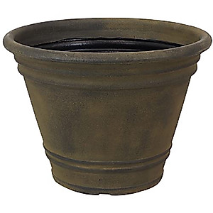 Sunnydaze Franklin Flower Pot Planter - Outdoor/Indoor Unbreakable Polyresin - UV-Resistant Sable Finish - Single - Large 20-Inch Diameter