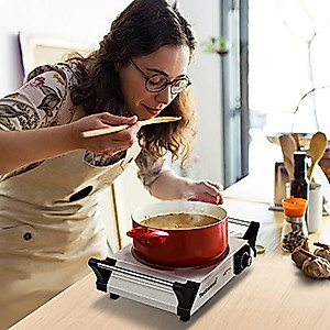 Techwood Hot Plate Portable Electric Stove (Stainless Steel, Infrared Ceramic Hot Plate)