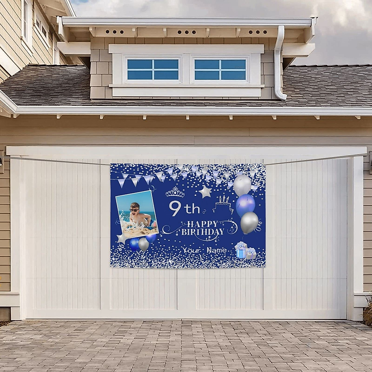 Custom Happy Birthday Banner Personalized Birthday Banner Sign With Photo/Name For Women Men Kid Birthday Party Indoor Outdoor Decorations Supplies 47x71inchs