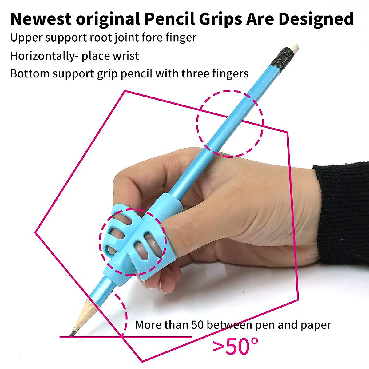 KOABBIT Pencil gripper kids/toddler handwriting aid tools for beginners,Pencil Holder for preschooler 2-4 Years learning to Write for Children's Training Pen Holding Posture Correction Tools(3 PACK)