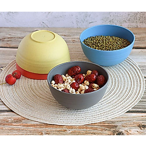 NAWOVAO Wheat Straw Bowl Plastic Cereal Bowls Reusable - 26 OZ Microwave Safe Bowls for Kitchen, Unbreakable Bowls Set of 4, BPA Free
