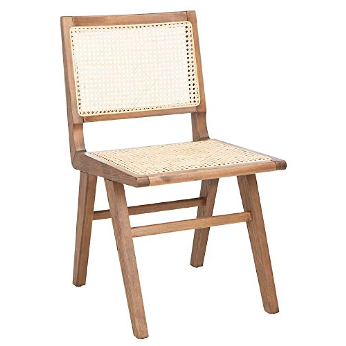 Safavieh Couture Home Collection Hattie Walnut French Cane Living Room Dining Accent Chair (Fully Assembled) -Set of 2 SFV4101D-SET2