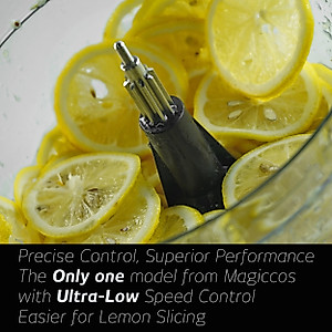 Magiccos 14-Cup Lemon Slicer Food-Processor - Large Feed Chute, 13 Speeds & Pulse, 3 Programs，Cheese Shredding, Cutting Fries, Meat Chopping, Shredding and Slicing, Mixing and Doughing, for Home Use