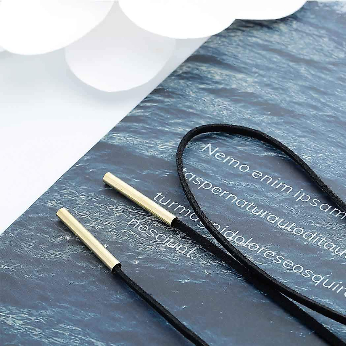 Olbye Thin Suede Choker Necklace Black Cord Necklace Suede Ribbon Choker Jewelry for Women