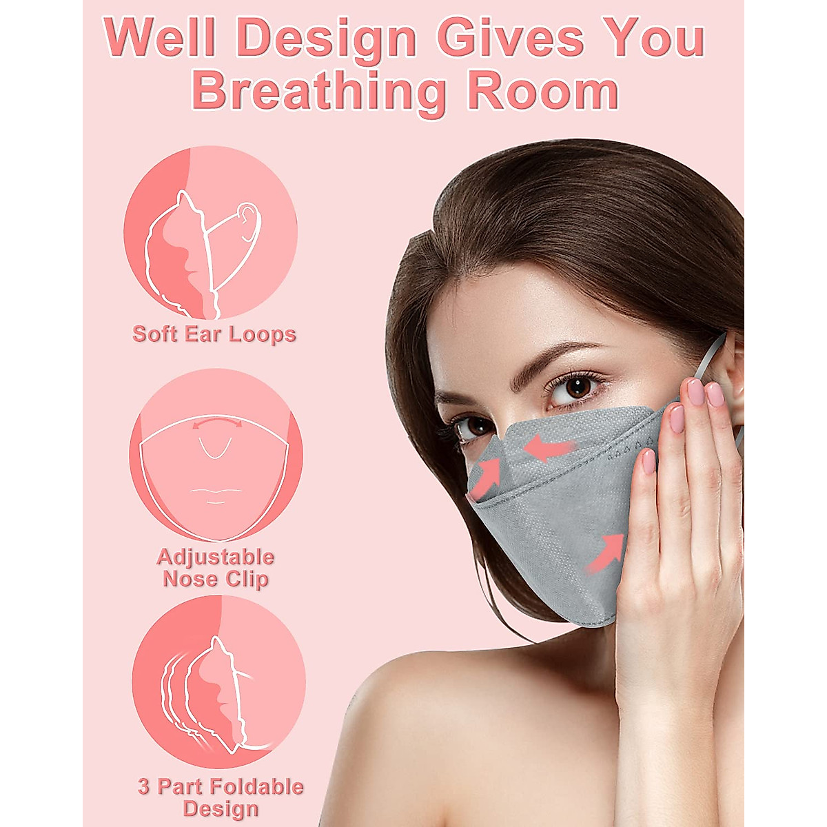 AOTDAOU KN95 Face Mask for Women Men, 20 Packs Earth Tone Print Masks Individually Wrapped, Disposable Colored Mask Comfortable Fit for Adult, 4-Ply Breathable Mask with Adjustable Nose Wire
