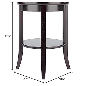 Winsome Genoa 22.56 x 18.47 x 18.47-Inch Composite Wood End Table With Glass inset, Dark Espresso (92218)