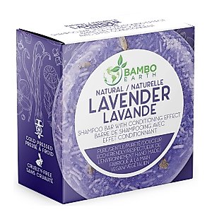 BAMBOEARTH Solid Shampoo Bar And Conditioner Effect Hair Soap – 100% Organic Shampoo Bars For Hair With All Natural Plant Based Essential Oils And Zero Waste Biodegradable Packaging (Lavender)