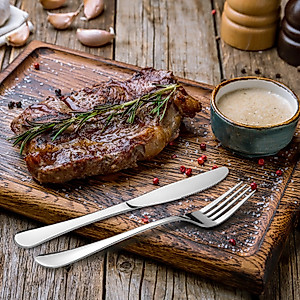 40 Piece Silverware Set, Stainless Steel Flatware Utensil Sets for 8, Silver Cutlery Set Includes Forks Spoons Knives, Mirror Polished, Dishwasher Safe