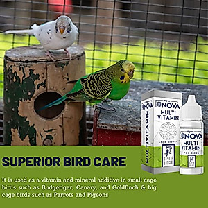 VHD MyBird Nova Multivitamin for Cage Birds - for Budgerigars, Domestic Canary, Parrots, Goldfinches and Pigeons, Big and Little Cage Birds, Vitamin Supplement for Birds, 2 Pack – (60 ml) 2 Ounce