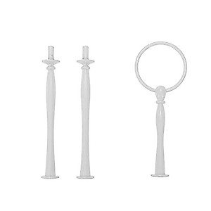 Geesatis 4 Set Cake Stand Fitting 3 Tier Cake Plate Stand Handle Mold Crown Hardware Holder for DIY Wedding and Party Making Cupcake Serving Stand, White