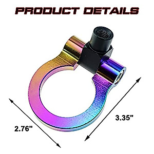 Xotic Tech JDM Sport Track Racing Style CNC Aluminum Screw-on Tow Hook Front Rear Bumper Compatible with Scion FRS, Subaru BRZ WRX (NEO)