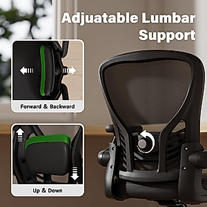 Modoway Desk Chairs with Wheels and Arms Ergonomic Mesh Office Chair with 300LBS Capacity (Black-1Unit)