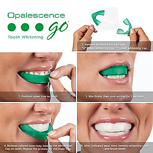 Opalescence Whitening Bundle - Opalescence Go 15% Hydrogen Peroxide Prefilled Whitening Trays and Whitening Toothpaste - Mint Flavor 5194-5166