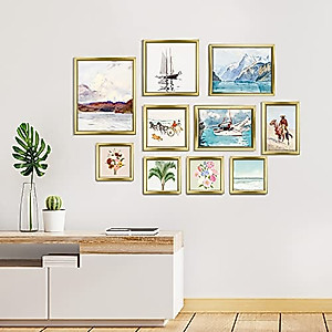 LaVie Home 8x8 Picture Frames (1 Pack, Gold) Simple Designed Photo Frame with High Definition Glass for Wall Mount & Table Top Display