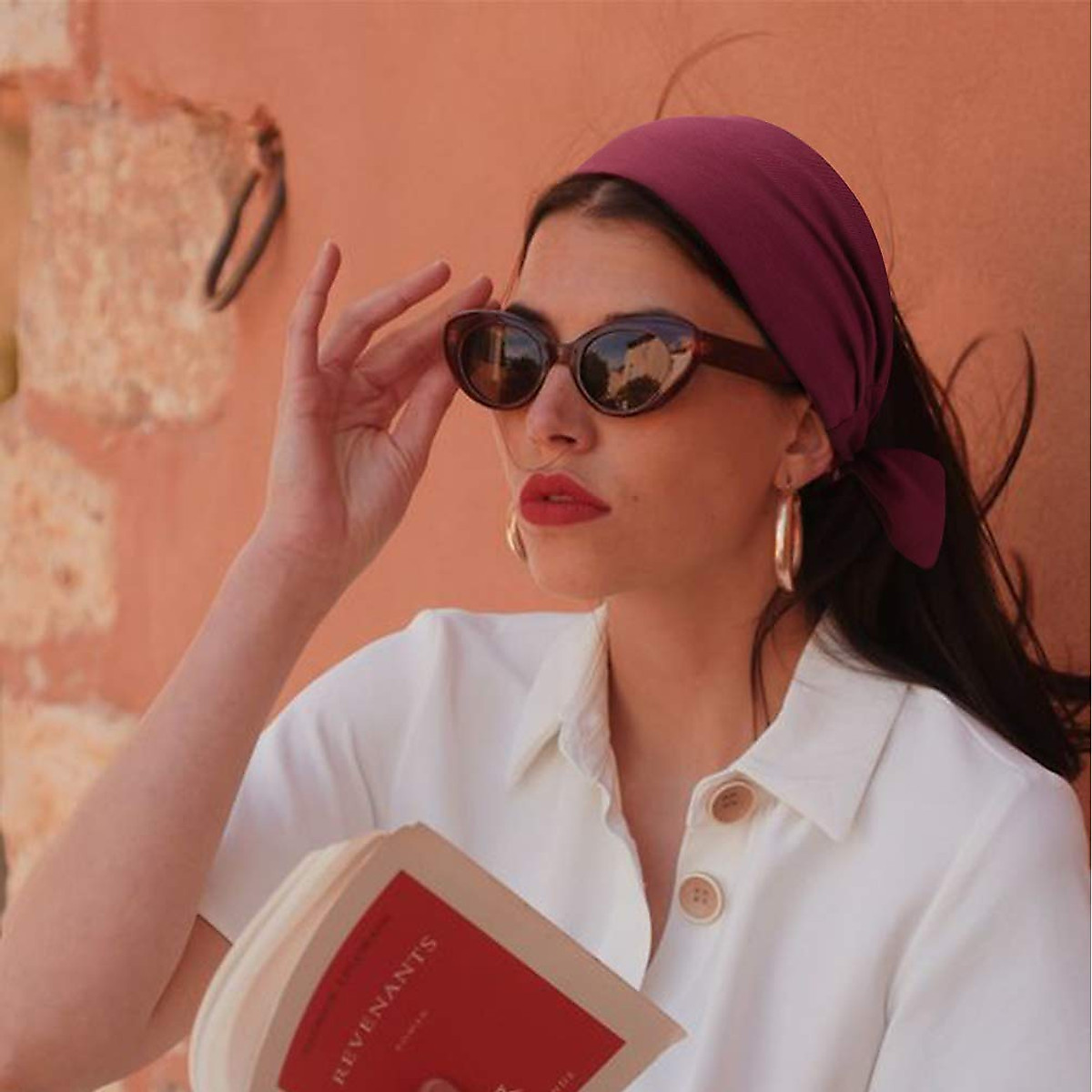 DRESHOW 6 PCS Adjustable Headbands for Women Knotted Headbands Elastic Non-Slip Fashion Hair Bands for Workout Sports Running Yoga