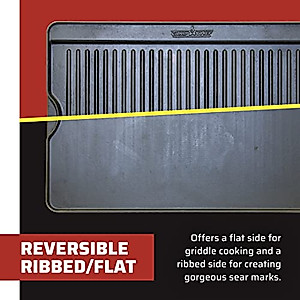 Camp Chef Reversible Pre-Seasoned Cast Iron Griddle, Cooking Surface 14 in. x 16