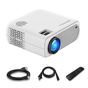 Projector with WiFi and Bluetooth Outdoor Projector 4k 1080p 8500 Lumen Outdoor Movie Projector for Night Camping Travel Portable Projector for Home Theater of TV Video Game Laptop Phone iOS Android