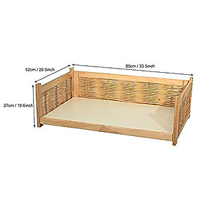 LXLA Elevated Dog Bed Wooden Pet Bed, Large Pet Sofa Basket, Solid Wood Frame and Blue Washable Mattress (Size : XL 85×52×27cm)