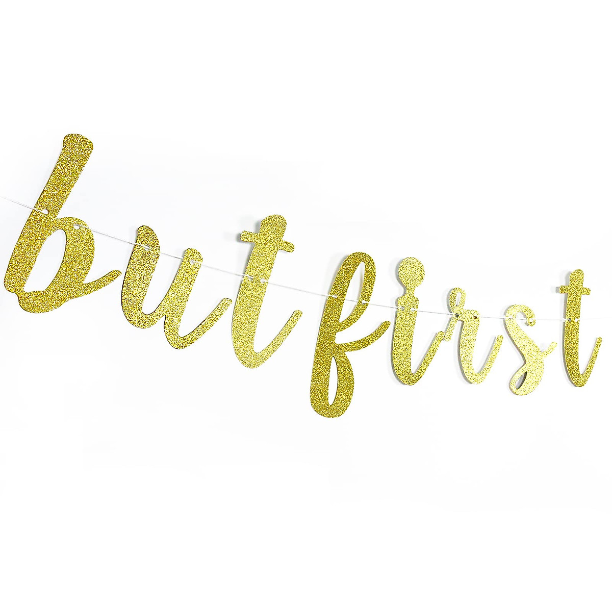 But First Mimosas Banner, Bachelorette, Bridal Shower Brunch Party Decorations, Bubbly Bar Sign, Drinks Hanging Bunting for Baby Shower, Gold Glitter