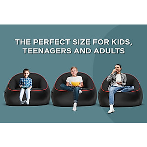 Mason Moon Bean Bag Chairs for Adults - 3FT - Cozy Big Bean Bag Chair - Lounging Dorm Chair - Round Black Floor Chair - Gaming Bean Bag Chair for Teens - Cover Only