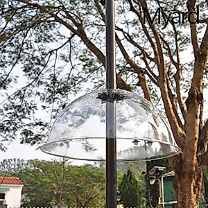 Myard 13 Inches Solid Clear PC Wobbly Squirrel Proof Baffle Deflector for Bird Feeder, Fit up 1.5 Inches Pole / Post