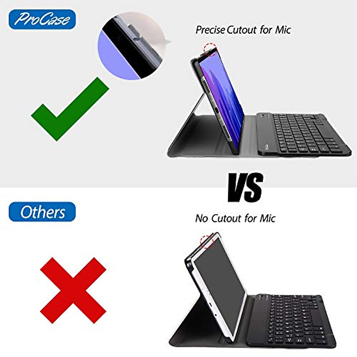 ProCase Galaxy Tab A7 10.4 Inch Keyboard Case (SM-T500 T503 T505 T507), Protective Cover Case with Detachable Wireless Keyboard for Galaxy Tab A7 10.4" 2020 –Black