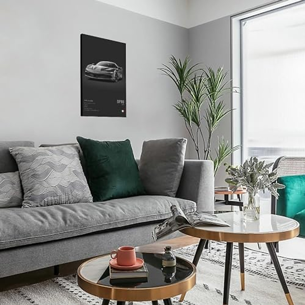 Car Poster Ferrari F40 Supercar Posters Racing Car Canvas Wall Art For Boy's Bedroom SuperCar Wall Decor Frame-style 12x18inch(30x45cm)