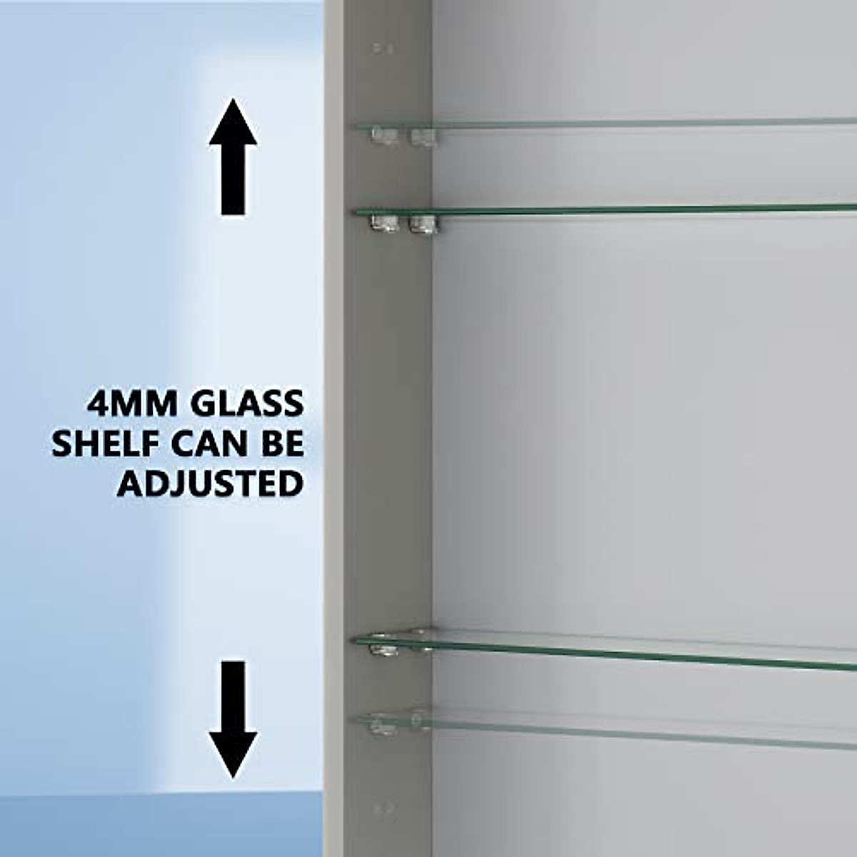 ES-DIY 24''x 30''LED Lighted Bathroom Medicine Cabinet with Mirror,Surface Lighted Medicine Cabinet,Dimmable,Adjustable Shelves,Intelligent Switch Medicine Cabinet, Aluminum Frame,Hinge On Left Side