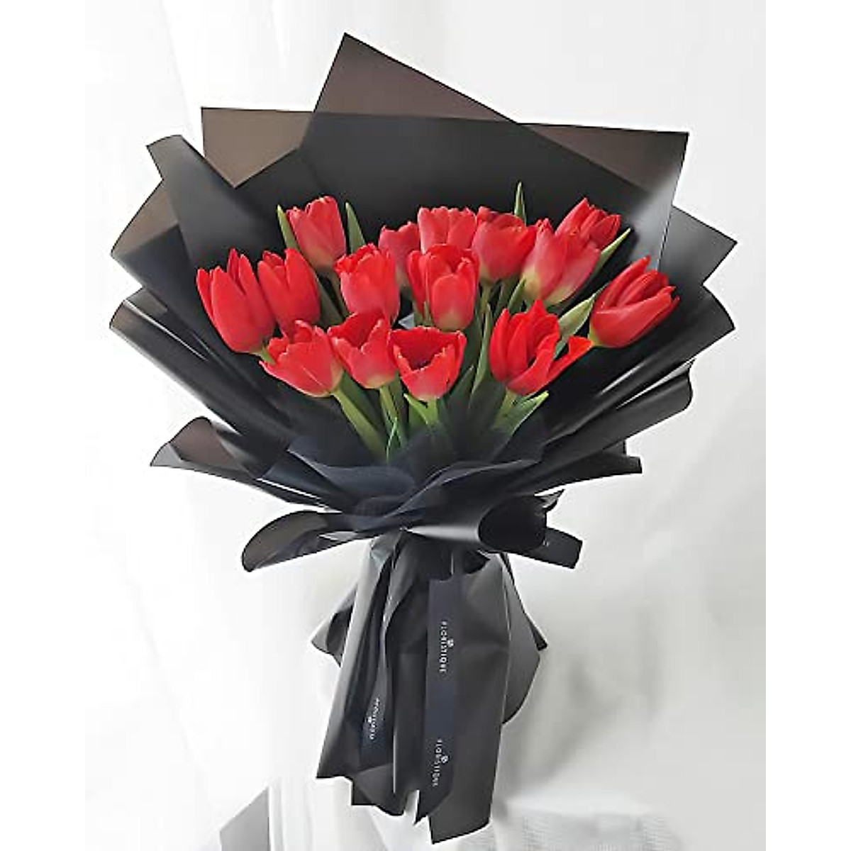 LWFyyds Waterproof Flower Solid Color Translucent Wrapping Paper Bouquet Gift Packaging Korea Flower Shop Supplies, 40 Sheets (White)