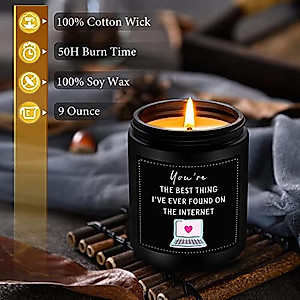 SOGLIM Internet Dating Gifts, Met Online Dating Gifts - Happy One Year Anniversary Boyfriend, Partner Anniversary - Gifts for Wedding Anniversary Husband, Wife, Girlfriend - Romantic Candles