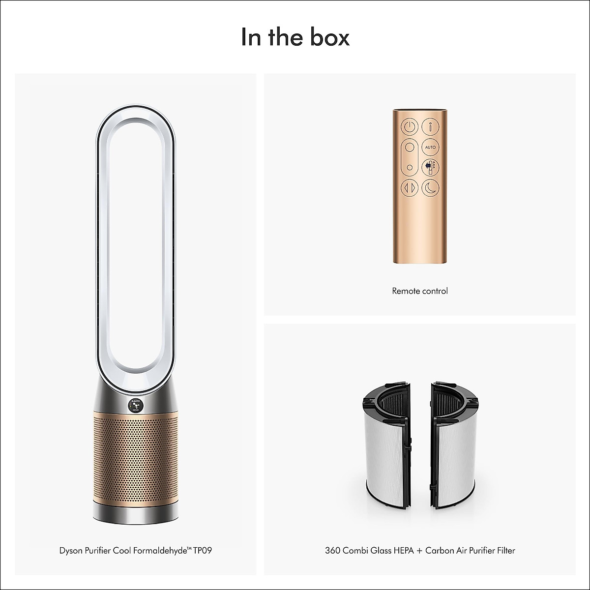 Dyson Purifier Cool Formaldehyde™ TP09 Air Purifier and Fan - White/Gold Large