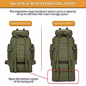 TianYaOutDoor Military Tactical Backpack for Men Large Army Rucksack molle bag Hiking Daypack for Outdoor Traveling Camping