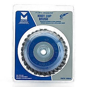 Mercer Industries 189040 - 6" x 5/8"-11 Knot Cup Brush, .014 Carbon Steel Wire