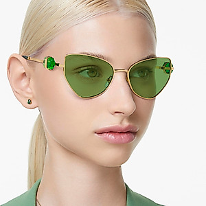 SWAROVSKI SK7003 Sunglasses, Gold/Dark Green, 57 mm