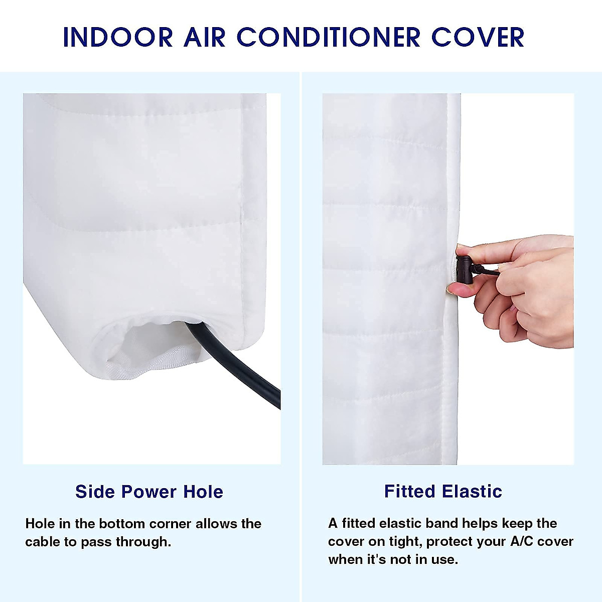 KylinLucky Indoor Air Conditioner Cover AC Unit Covers for Inside 21 x 15 x 3.5 inches (L x H x D),White