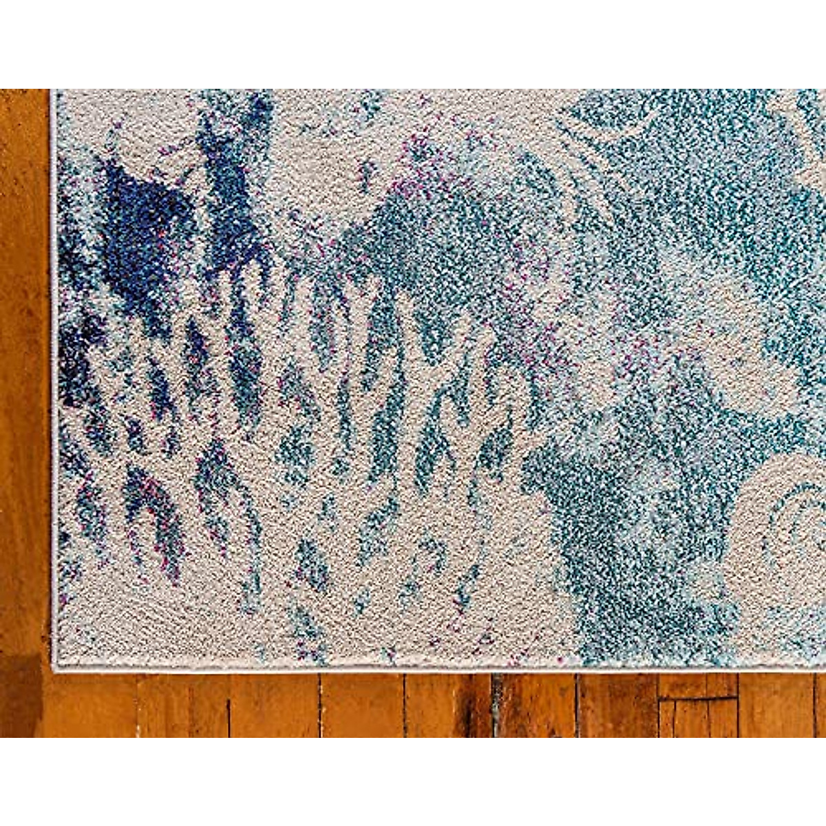 Unique Loom Positano Collection Coastal Modern Coral Lobster Shells Light Blue Area Rug (9' x 12')